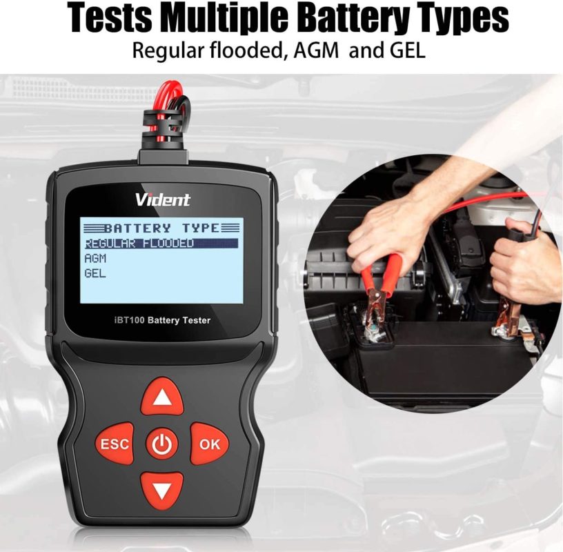 Vident Ibt100 Car Battery Tester 12V Battery Analyzer For Flooded, Agm, Gel