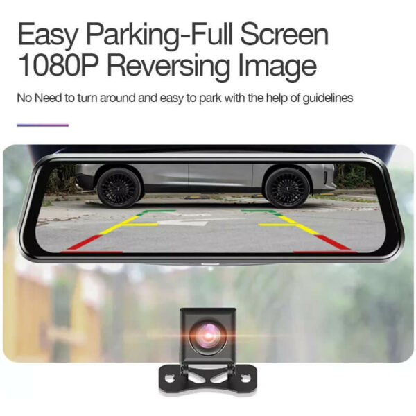 Car Rear View Mirror Bluetooth & Reverse Park Camera | 10 inch HD Touch ...