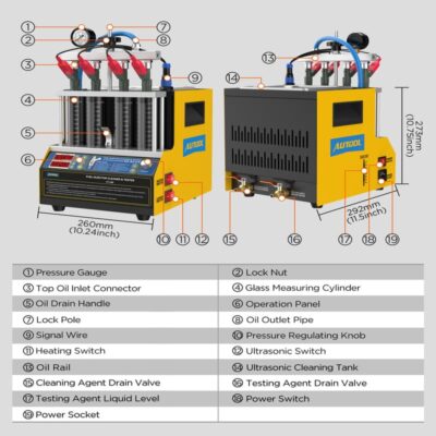 Autool CT160 4-Cylinder Car Petrol Injector Cleaner and Tester ...